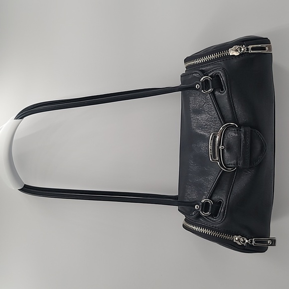 Cole Haan | Bags | Cole Haan Alexa Black Calfskin Leather Barrel Roll ...